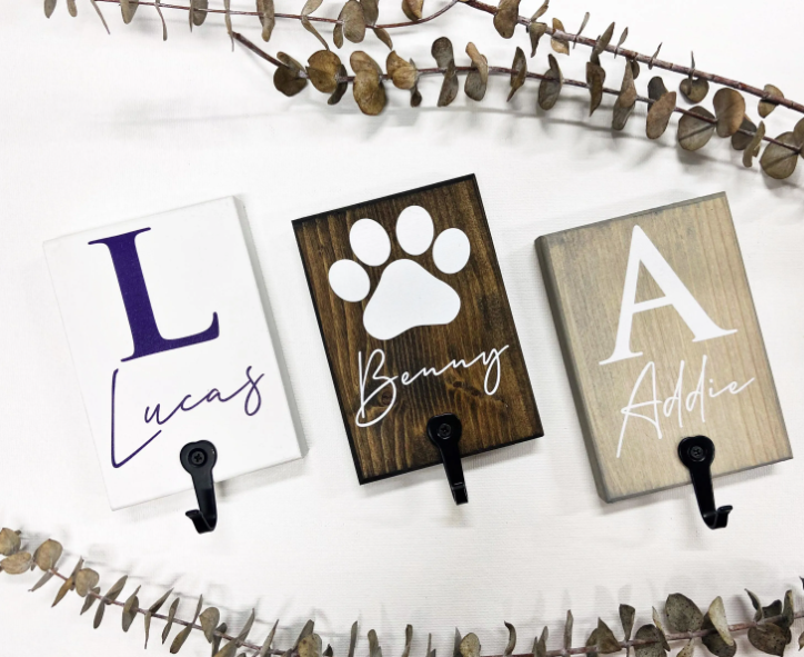 Hook with name and initial - Dog Hook - Custom name hook - Personalize ...